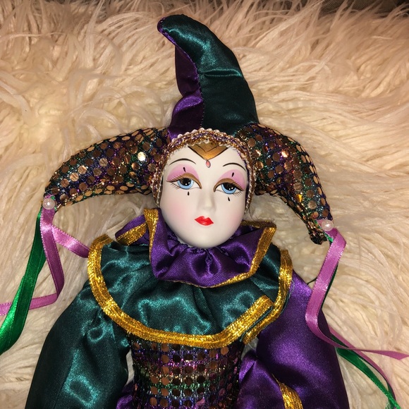 Accents | Porcelain Harlequin Jester Clown Doll Figurine | Poshmark